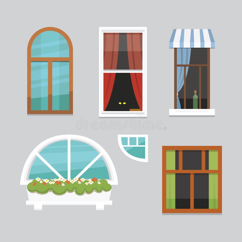 Printdifferent Interior Windows of Various Forms Vector Illustration ...