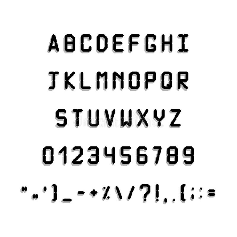 Printed Black Font. Simple Letters and Symbols Stock Vector ...