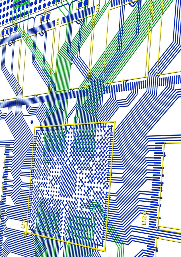 Printed circuit board stock illustration. Illustration of chips - 3327005