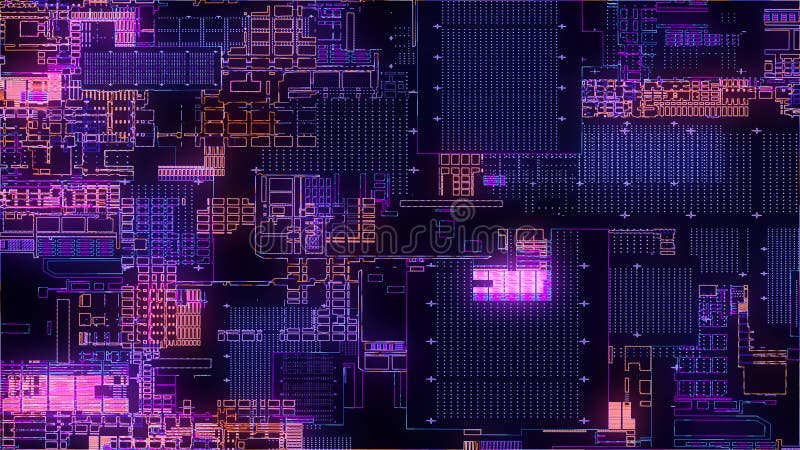 Printed Circuit Board. Visualization of Advanced Technology Concept ...