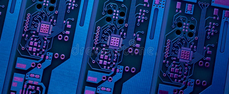 A Printed Circuit Board in Blue Stock Image - Image of hardware, layout ...