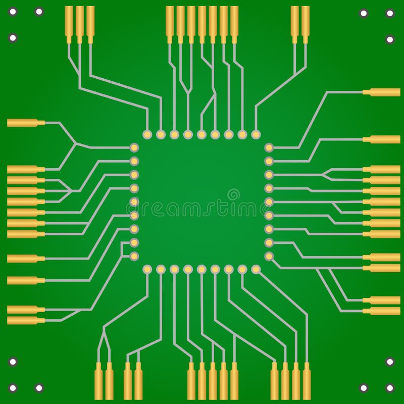 Printed Circuit Board for Central Processor Unit Stock Vector ...