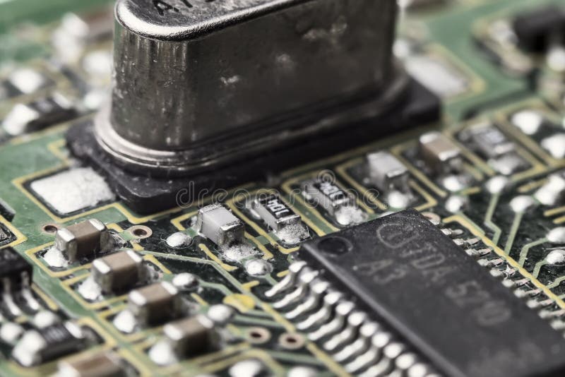 Circuit Board with Chips and Radio Components Stock Image - Image of ...