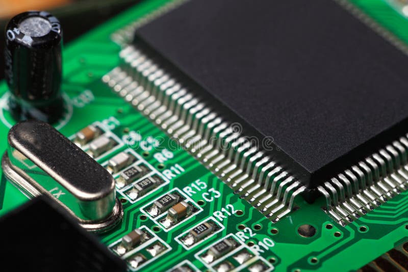 Printed Circuit Board with Electrical Components Stock Image - Image of ...