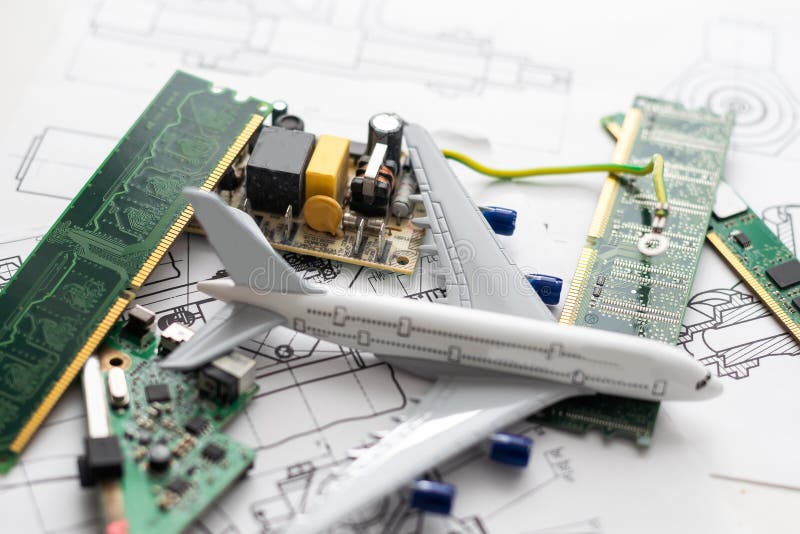 Printed Circuit Board with Electrical Components and Precision Tools ...