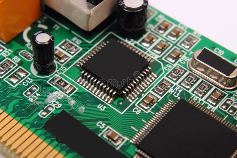 Printed Circuit Board with Electrical Components, Technology Stock ...