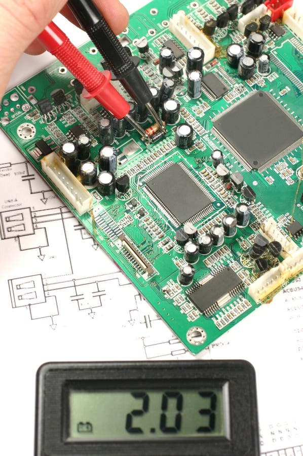 Printed Circuit Board and Electronic Meter Stock Image - Image of ...