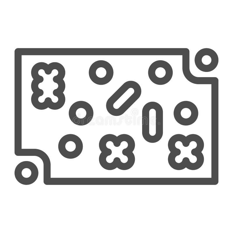 Printed Circuit Board with Fastening Elements Line Icon, Electronics ...
