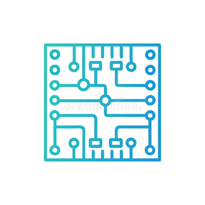 Printed Circuit Board Icon for Electronics Stock Illustration ...