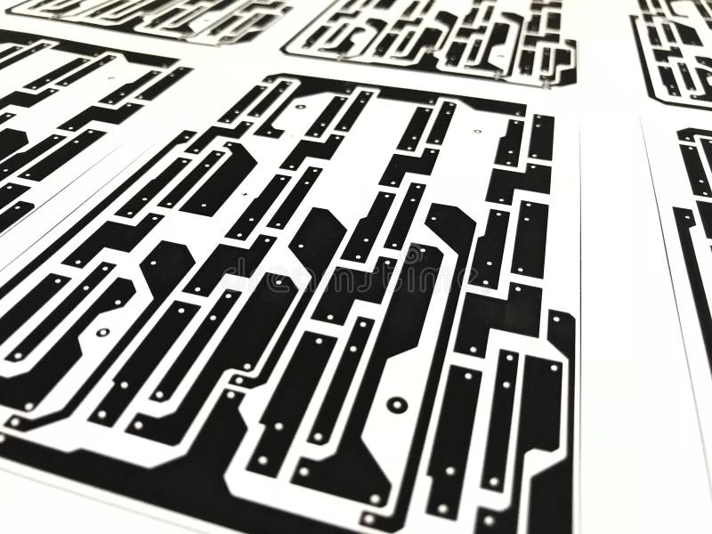 Printed Circuit Board Layout on Paper Stock Image - Image of ...