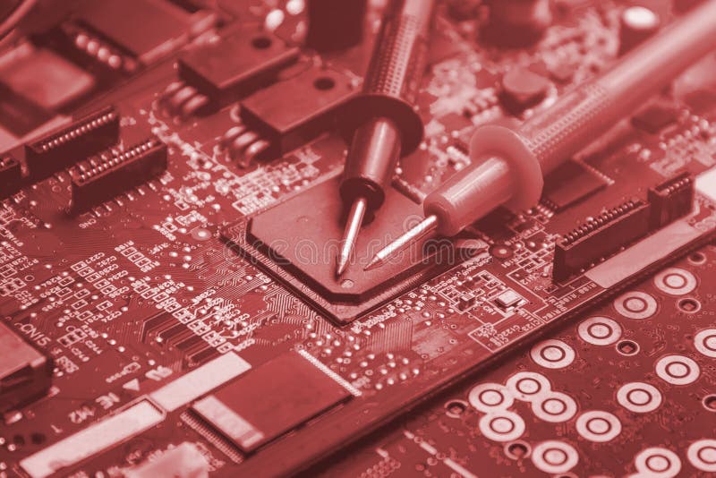 Printed Circuit Board with Many Electrical Components Stock Image ...