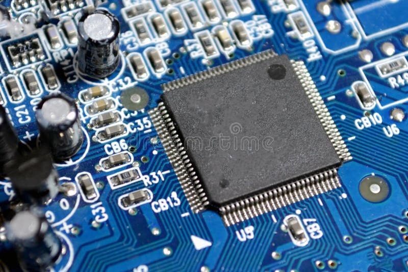 Printed Circuit Board with Many Electrical Components. Stock Image ...