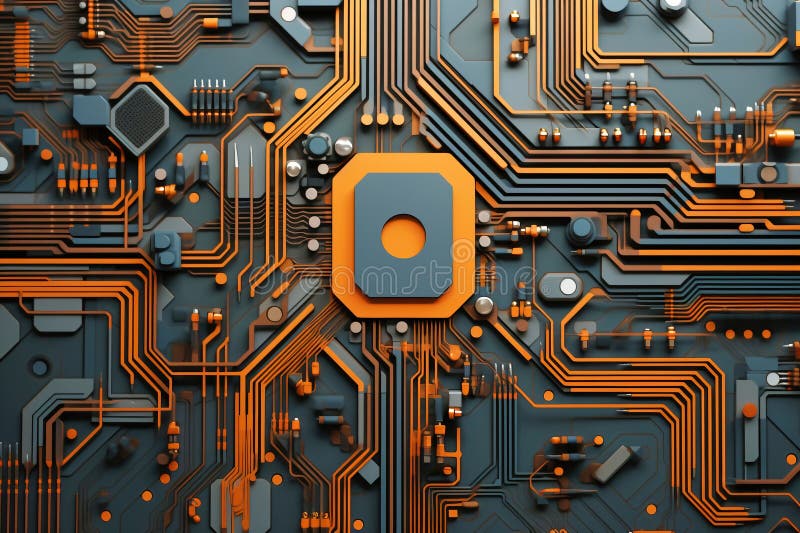 The Printed Circuit Board of a Modern Computer. Motherboard for ...