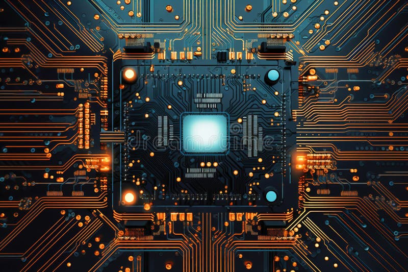 The Printed Circuit Board of a Modern Computer. Motherboard for ...