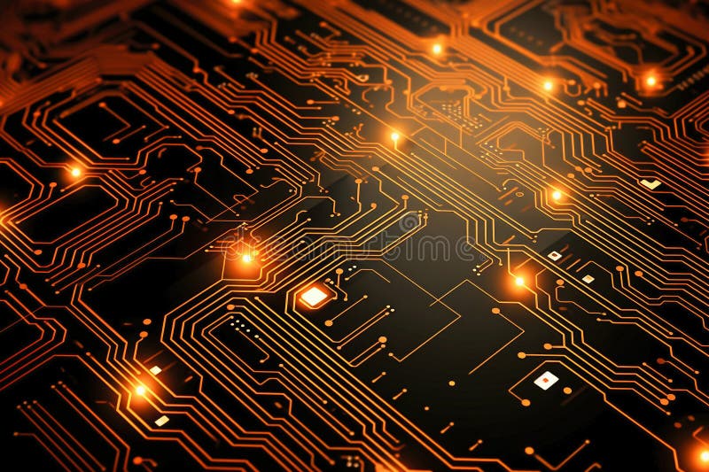 The Printed Circuit Board of a Modern Computer. Motherboard for Electronic Systems and Equipment ...