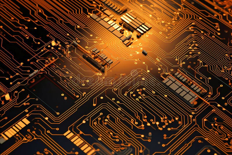 The Printed Circuit Board of a Modern Computer. Motherboard for ...