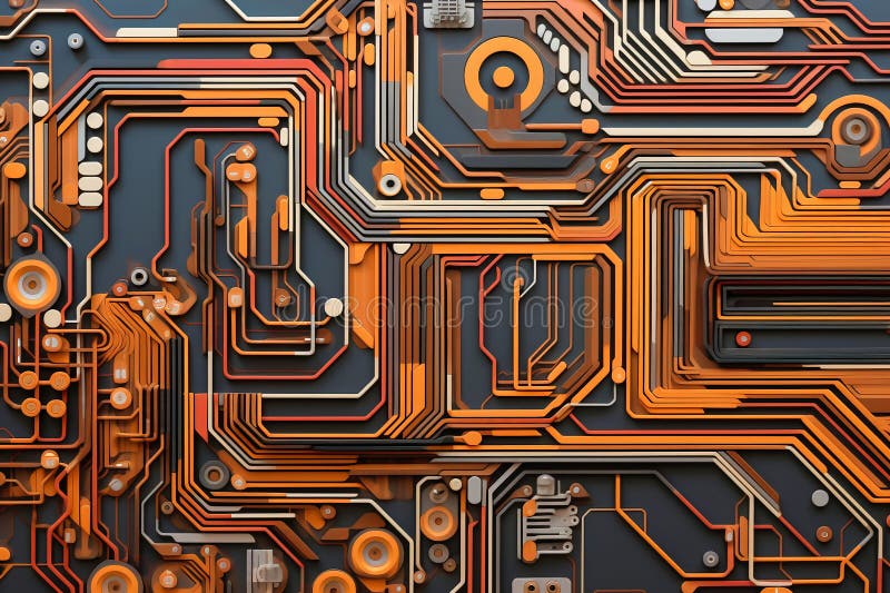 The Printed Circuit Board of a Modern Computer. Motherboard for ...