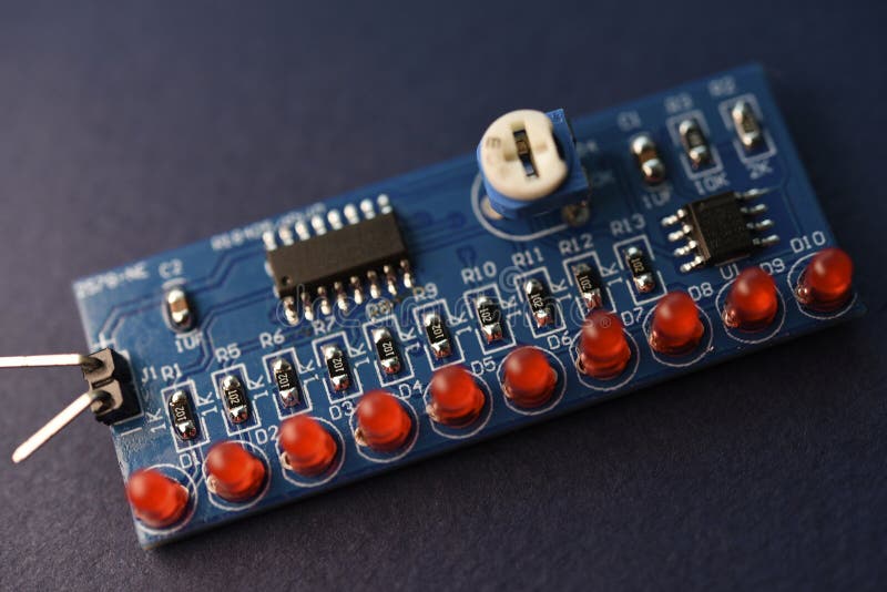 A Printed Circuit Board with Radio Elements. LEDs and Chips Stock Image ...