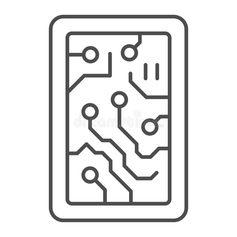 Circuit Board Line and Glyph Icon. Electric Scheme Vector Illustration ...