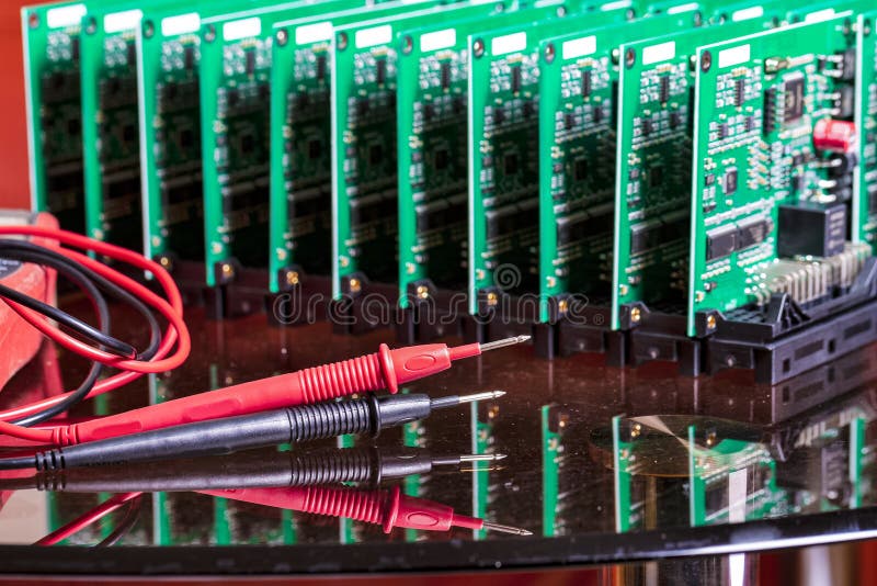 Printed Circuit Board with SMD Components. Placed with Connected Wire ...