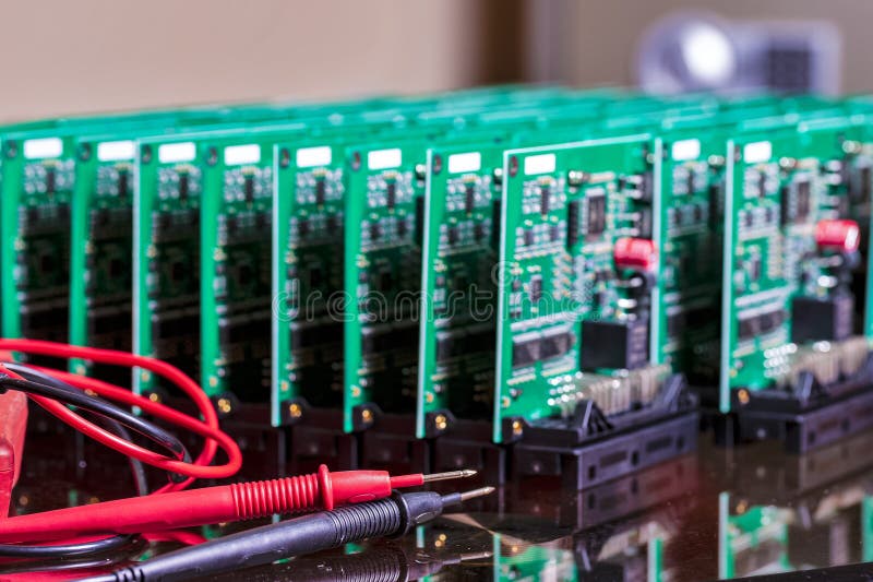 Printed Circuit Board with SMD Components. Placed with Connected Wire ...
