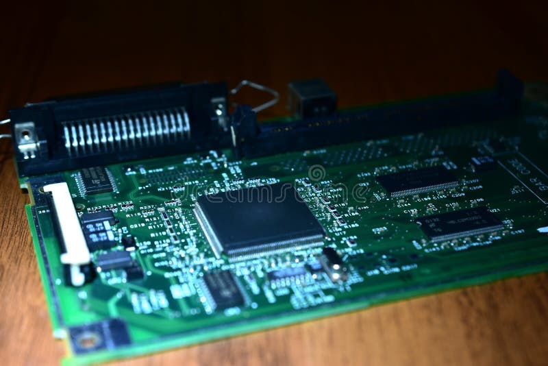 The Printed Circuit Board is on the Table Stock Image - Image of ...