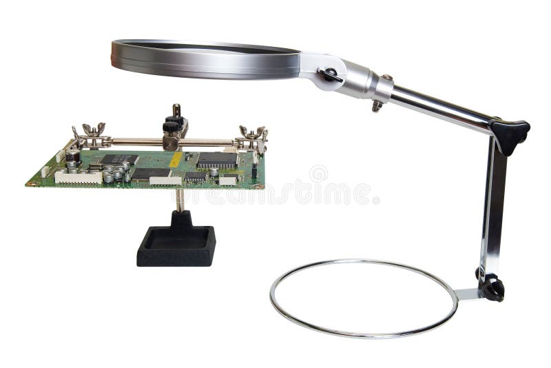 Printed Circuit Board on the Viewing Table Stock Photo - Image of ...