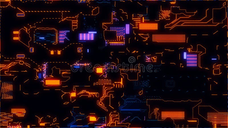 Printed Circuit Board Visualization Of Advanced Technology Concept Pcb Processor Microchip