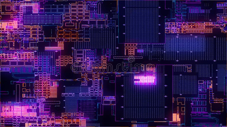 Printed Circuit Board. Visualization of Advanced Technology Concept ...