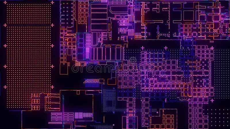 Printed Circuit Board. Visualization of Advanced Technology Concept ...