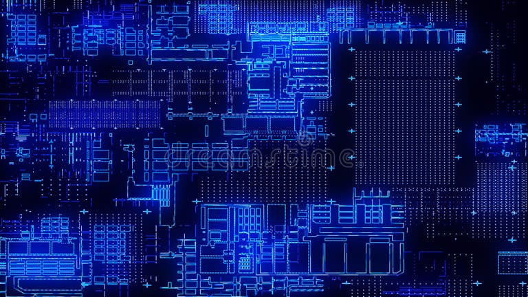 Printed Circuit Board. Visualization of Advanced Technology Concept ...