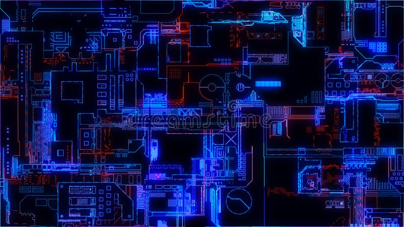 Printed Circuit Board. Visualization of Advanced Technology Concept ...