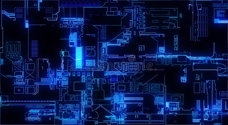 Printed Circuit Board Visualization Of Advanced Technology Concept Pcb Processor Microchip