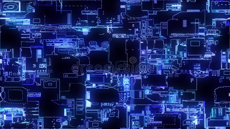 Printed Circuit Board. Visualization of Advanced Technology Concept ...
