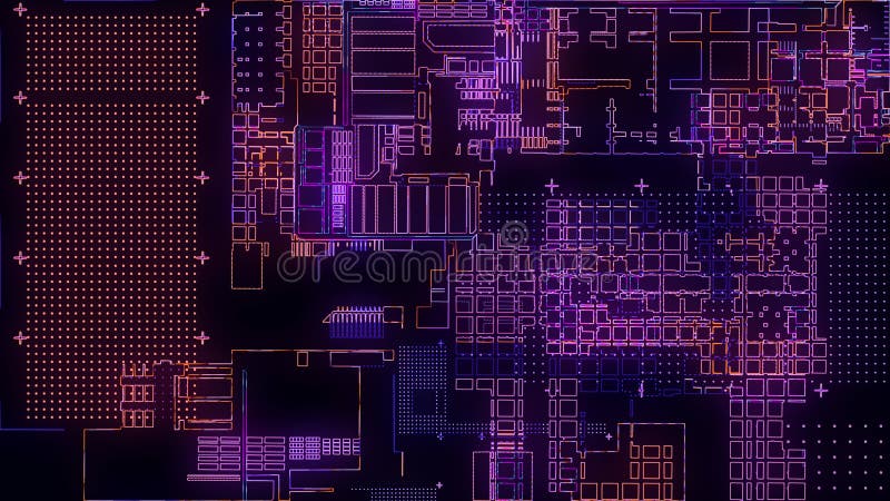 Printed Circuit Board. Visualization of Advanced Technology Concept ...