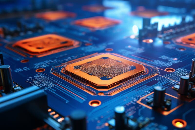 Printed Circuit Board Workshop with Automated Chip Mounter Stock ...