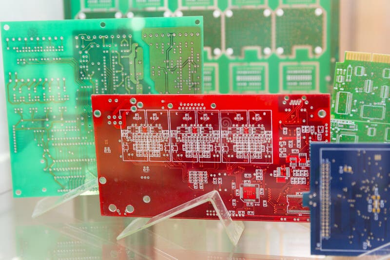 Printed Circuit Boards on the Stand Stock Photo - Image of circuit ...