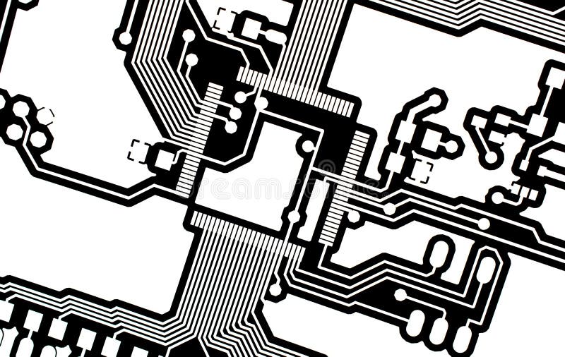 Printed Circuit. Layout of Tracks Stock Photo - Image of blue, purple ...