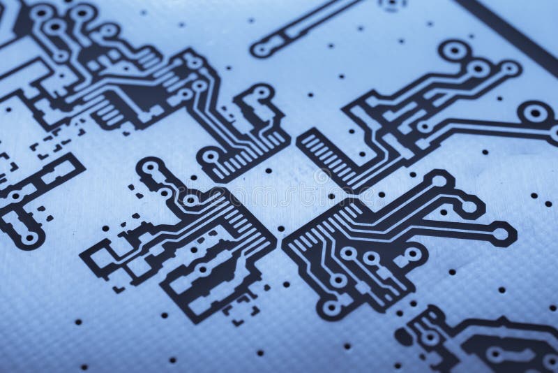 Printed Circuit. Layout of Tracks Stock Image - Image of device, chip ...