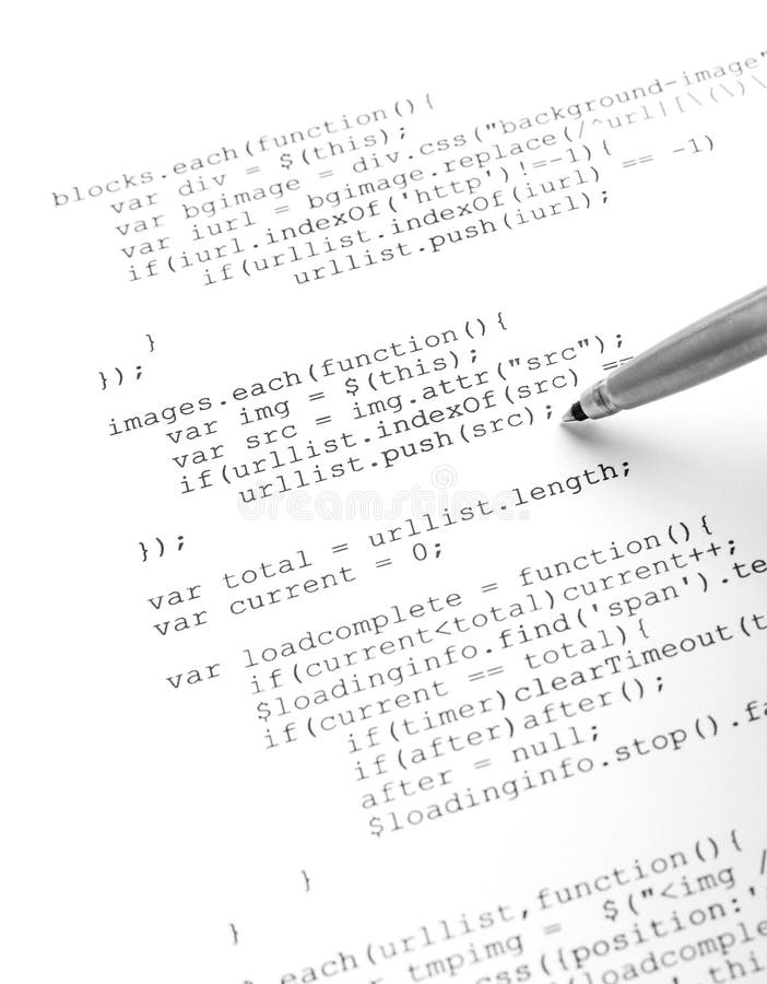 Printed codes on sheet stock photo. Image of language - 29004224