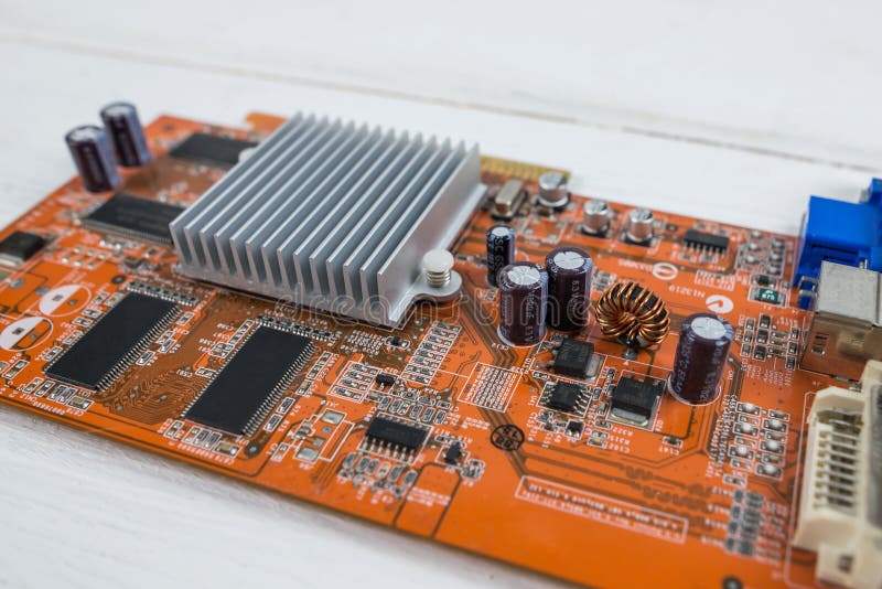 Printed Computer Motherboard with Microcircuit Stock Photo - Image of ...