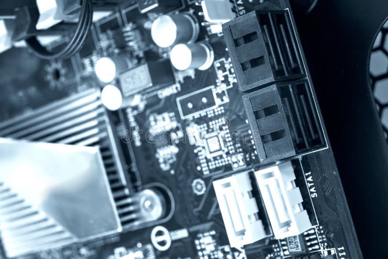 SATA ports on Motherboard stock photo. Image of drive - 64131260