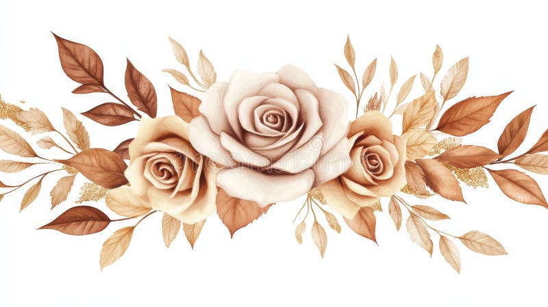 Printed Copy-space Borders with White Rose Flowers for Wedding ...