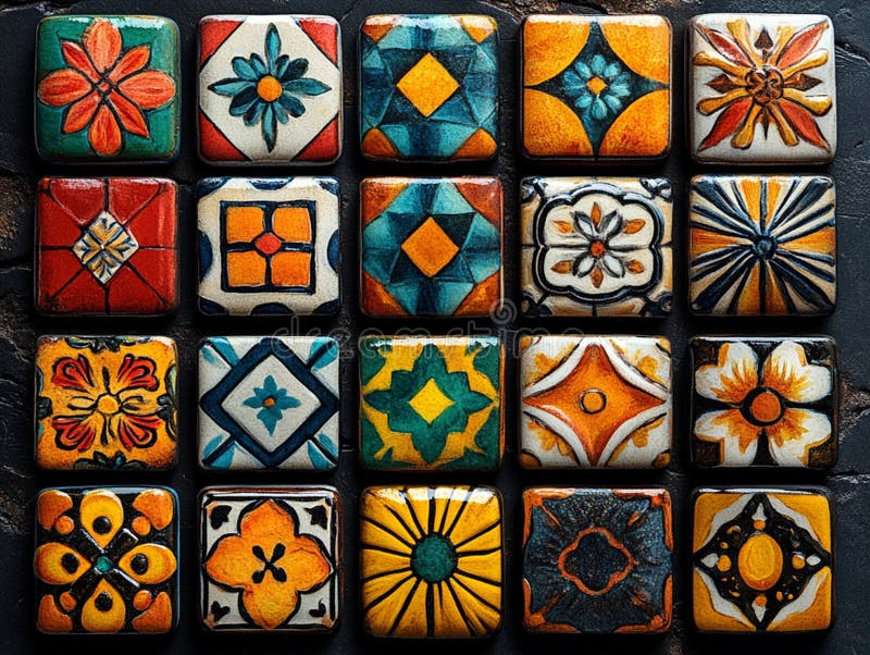 Printed Design Pattern, Ceramic Tile Background Illustration, Wallpaper ...