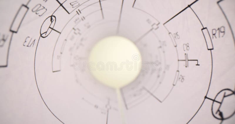 Printed Electrical Circuit Drawings are Rolled into a Paper Tube Stock ...