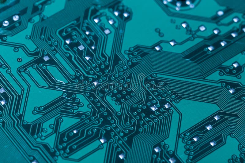 Printed Green Computer Circuit Board Stock Photo - Image of board ...