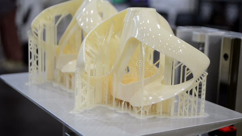 Printed Models 3D Printer Close-up. Objects Printed Photopolymer Sla 3D ...