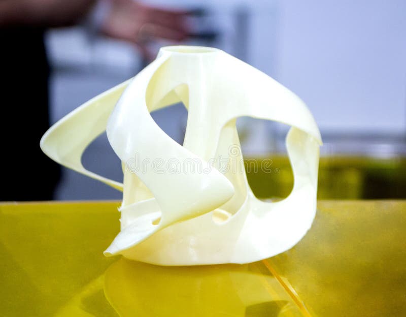 Printed Models on 3D Printer Close-up. Objects Printed on Photopolymer ...