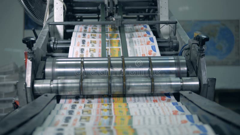 Newspaper Moving on a Line in a Printing Office. Stock Footage - Video ...