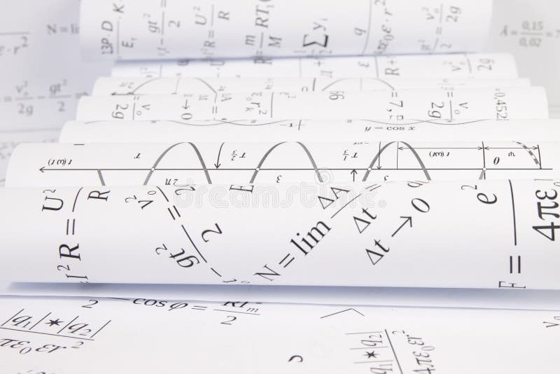 Printed on Paper Mathematical Electrical Formulas, Graphs and ...